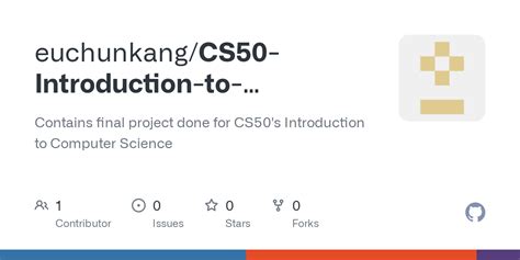 Github Euchunkang Cs50 Introduction To Computer Science Contains Final Project Done For Cs50