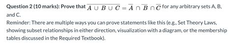 Solved Prove That ABC ABC For Any Arbitrary Sets A Chegg