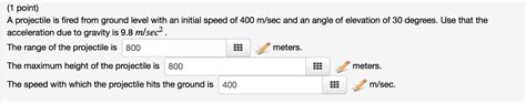 Solved Struggling With This Problem A Projectile Is Fired Chegg