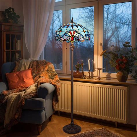Vinplus 62 In Dark Bronze Tiffany Floor Lamp Antique Style Standing