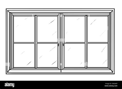 Hand Drawn Window Sketch Vintage Vector Illustration Of An Close Frame