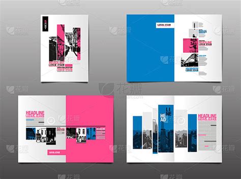 版面设计模板，封面书，城市抽象背景