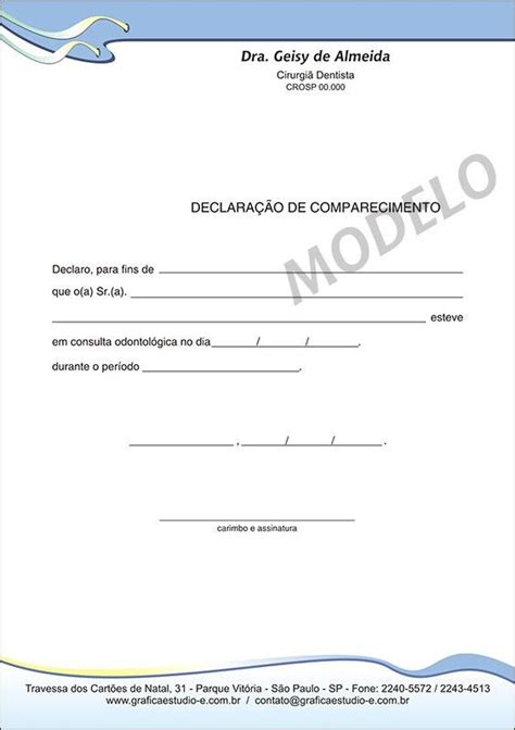 Declaração De Comparecimento Modelos Prontos Exemplos Como Fazer