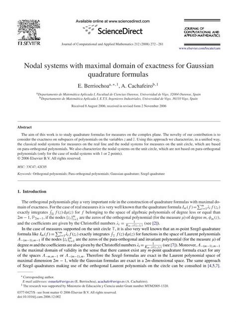 pdf nodal systems with maximal domain of exactness for gaussian