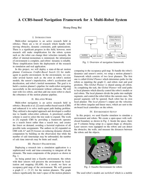 Pdf A Ccbs Based Navigation Framework For A Multi Robot System