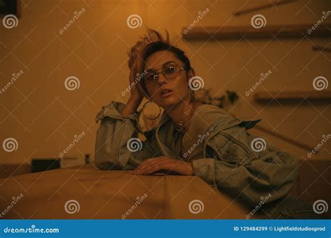 Stylish Seductive Girl Posing Stock Image Image Of Styling Elegance