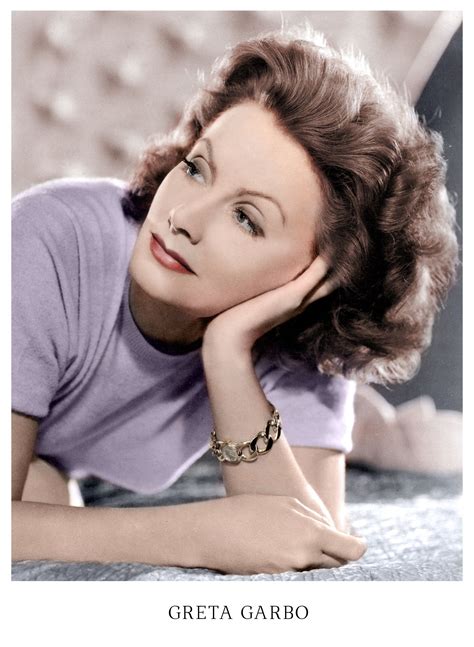 Greta Garbo Colourised From Black And White Print Clássico De