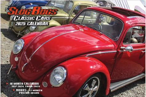 Kma Est 2005 2025 Slug Bugs Classic Car Deluxe Wall Calendar 12 X 12