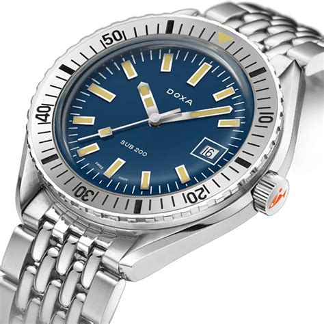 Doxa Sub 200 Carribean 42mm Mens Watch Blue 796 10 201 10 Mappin And Webb