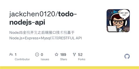 Github Jackchen Todo Nodejs Api Nodejs Node Js Express Mysql Restful Api