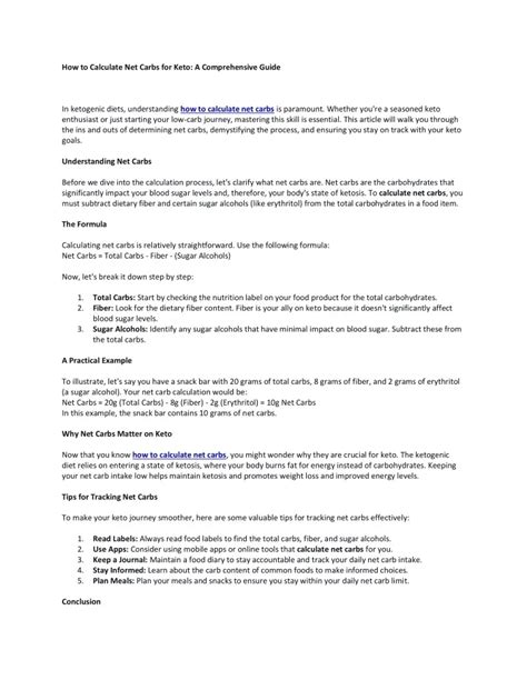 PPT How To Calculate Net Carbs For Keto A Comprehensive Guide PowerPoint Presentation ID