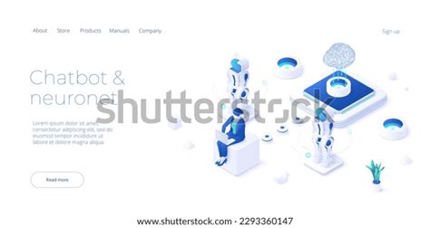 Chatbot Artificial Intelligence Network Concept Isometric Stock Vector Royalty Free 2293360147