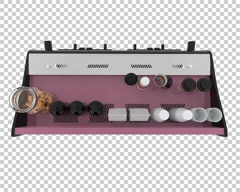 투명 배경에 고립 된 커피 기계 3d 렌더링 그림 프리미엄 Psd 파일