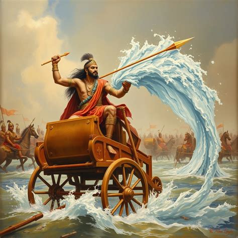 Arjuna Unleashes The Varunastra A Mahabharata Masterpiece