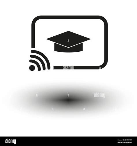 Online Education Icon Black And White Vector Learning Symbol Digital