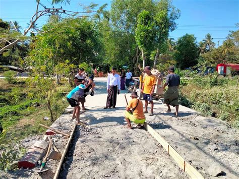 ငွေဆောင်မြို့တွင် စုပေါင်းရုံးအတက်လမ်းအား ကွန်ကရစ်လမ်းခင်းခြင်း လုပ်ငန်းများ ဆောင်ရွက