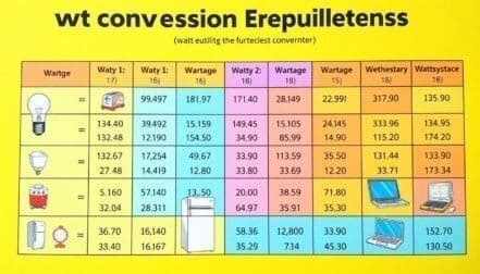 Tableau De Conversion Watt Guide Des équivalences