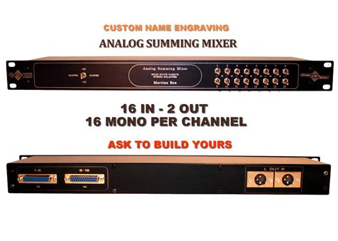 16 Input Analog Summing Mixer With 16 X Per Channel Mono Switch