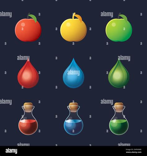 Game UI Assets Set Gaming User Interface Icons Collection Vector Illustration Stock Vector