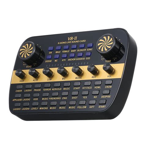 V8 Updated Live Sound Card Intelligent Volume Adjustable Audio Mixer Sound Card For Computer PC