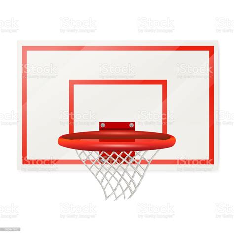농구 바구니 벡터 일러스트레이션 흰색 배경에 고립 된 농구 후프와 그물 농구대에 대한 스톡 벡터 아트 및 기타 이미지 농구대 3차원 형태 컷아웃 Istock