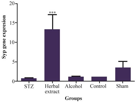Comparison Of Synaptophysin Gene Expression Level Between The Five Download Scientific Diagram