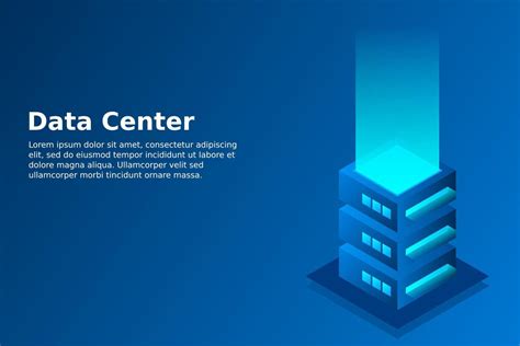 Datacenter Isometric Vector Illustration Abstract 3d Hosting Server Or