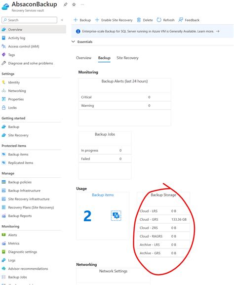 Storage And Backup Used Space Issue 17 Scautomation Azure