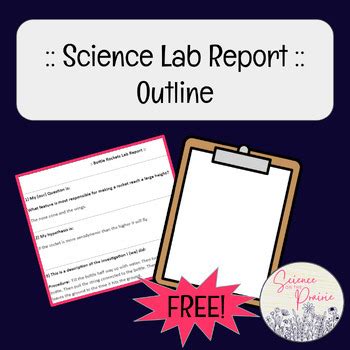 Science Lab Report Outline By Science On The Prairie TPT
