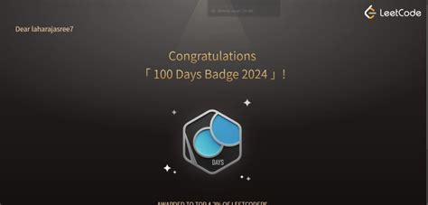 Rajasree Laha On Linkedin Leetcode 100daysbadge