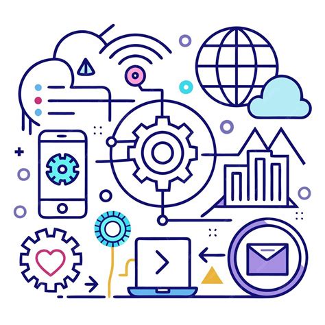 Digital Transformation Line Icon Linear Style Sign For Mobile Concept And Web Design Premium