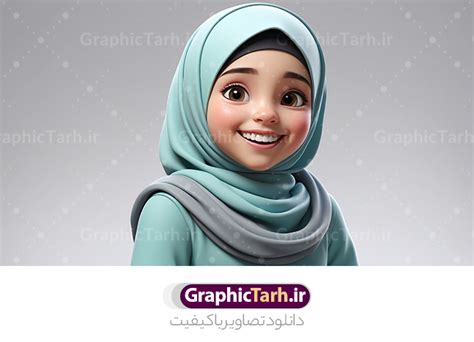 تصویر کاراکتر دختر با حجاب هوش مصنوعی با کیفیت بالا گرافیک طرح