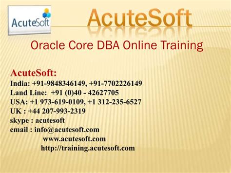 Oracle Core Dba Online Training Pptx