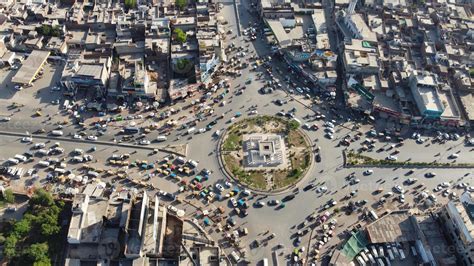 High Angle Aerial View Of Sheikhupura City Of Punjab Pakistan Drones