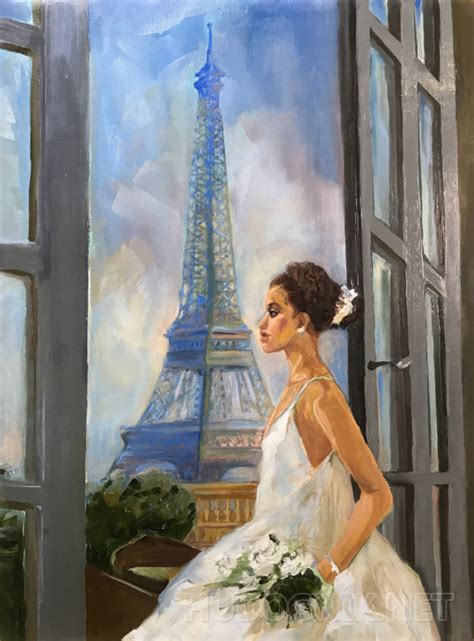 Картина Парижанка Размеры 30x40 Год 2022 Цена 4500 рублей Художник Бронских Валентина Петровна