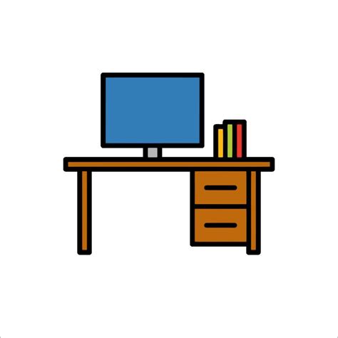 Computer Desk Icon 51945078 Vector Art At Vecteezy