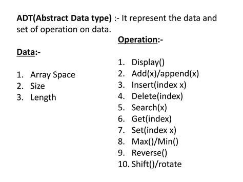 Array Adtabstract Data Typedata Structure Pptx