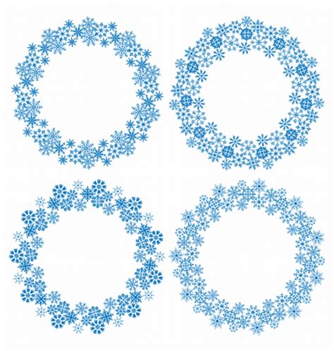 Holiday Snowflakes Vector Design Images Illustration Snowflakes Circle Frames For Christmas
