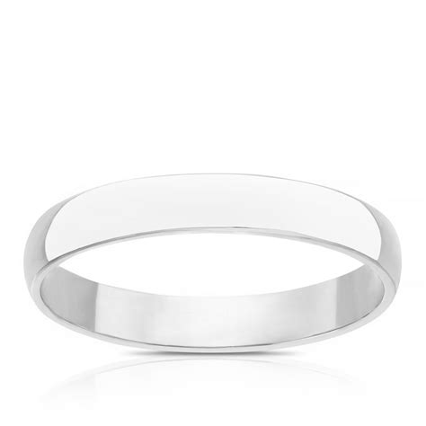 Platinum 4mm Heavy D Shape Ring Hsamuel