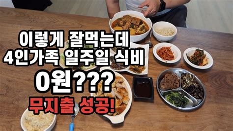 절약브이로그 4인가족 일주일 식비 0원 무지출 성공 Feat냉장고파먹기 집밥기록 냉파 Youtube
