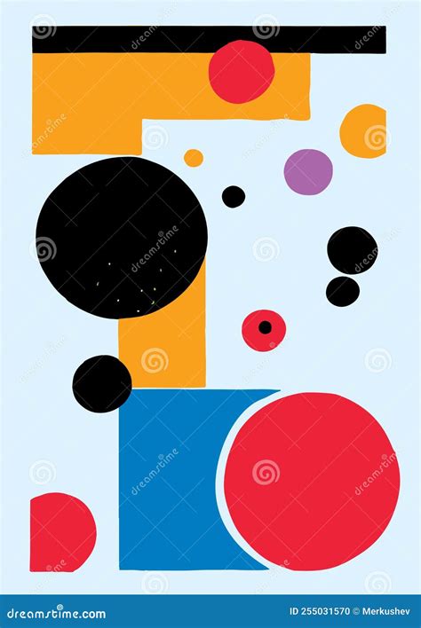 Abstract Composition With Geometrical Shapes In In The Style Of Suprematism Vector Illustration