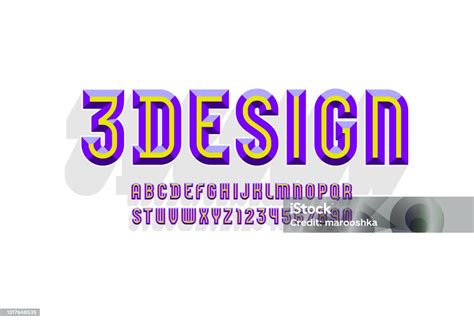 빨간색 끌 블록 패싯 글꼴 Beveled 문자 Az 및 숫자 09 벡터 10eps에서 알파벳 보라색에 대한 스톡 벡터 아트 및