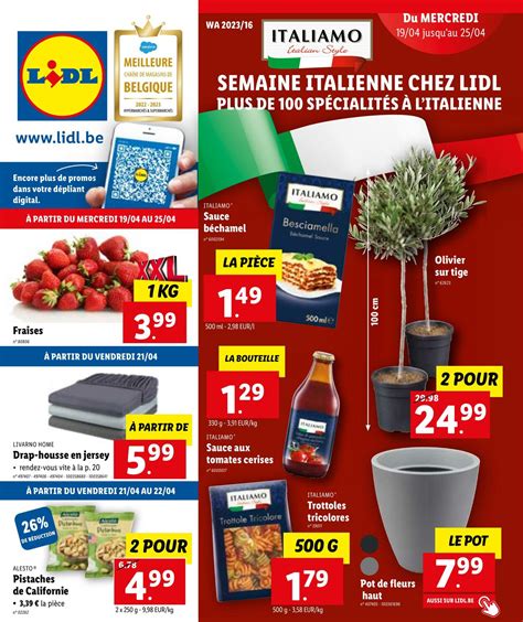Lidl Folder Promotionnel Valable à partir du 19 04 au 25 04 Page n 1 belgique folders com