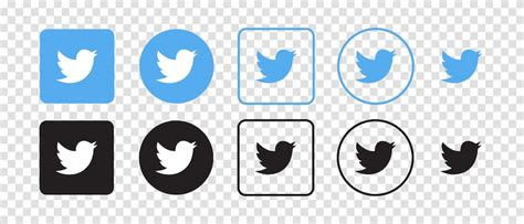 Premium Vector Twitter Vector Logo Icon Set Vector Illustration