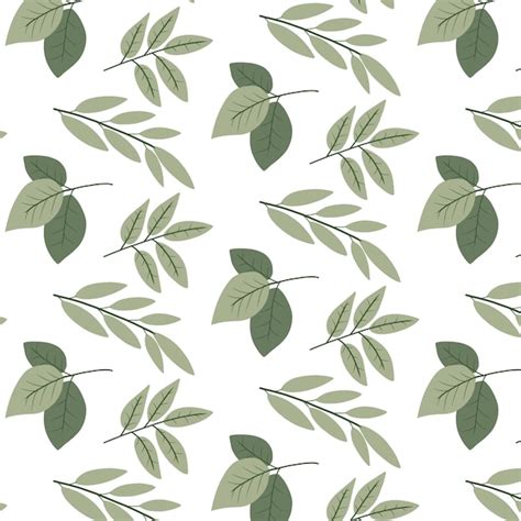 Premium Vector Vector Seamless Pattern With Tree Branches Pattern With Green Leaves Vector
