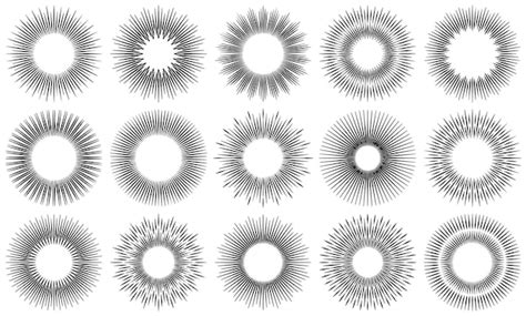 Premium Vector Set Of Geometric Sun Rays Vector Design Elements On A