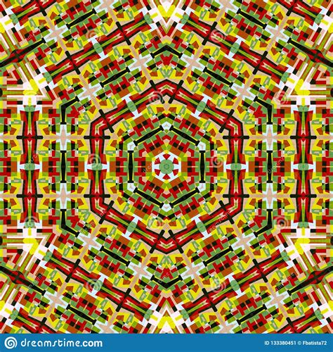 Abstract Colorful Hexagon Square Geometric Seamless Pattern Symmetric