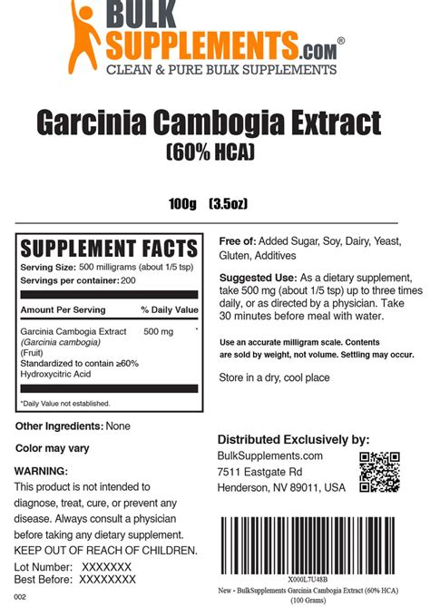 Garcinia Cambogia 60 Hca Garcinia Cambogia Supplement