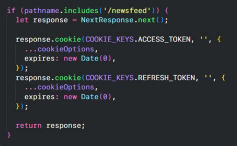 nextresponse clearcookie from middleware page work not incorrect on