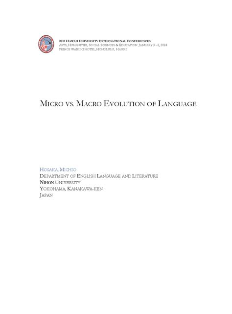 Micro Vs Macro Evolution Of Language Exercises History Docsity